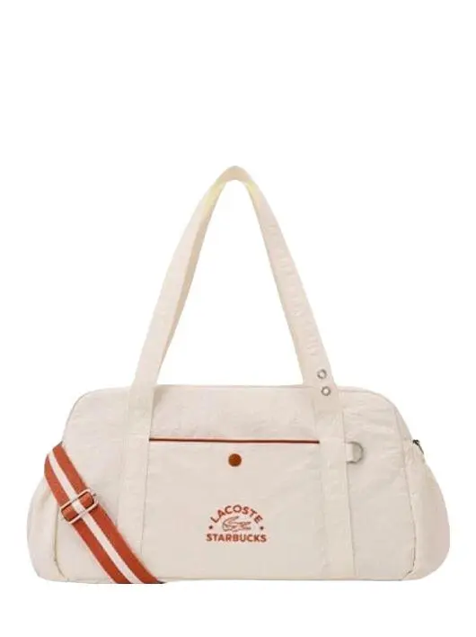 STARBUCKS X Lacoste Ple Duffle Bag White/in - Ivory/red
