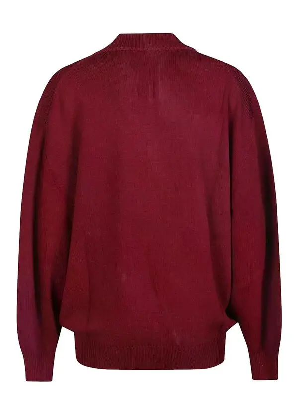 IRO PARIS Ribbed-trim V-neck Sweater - Red