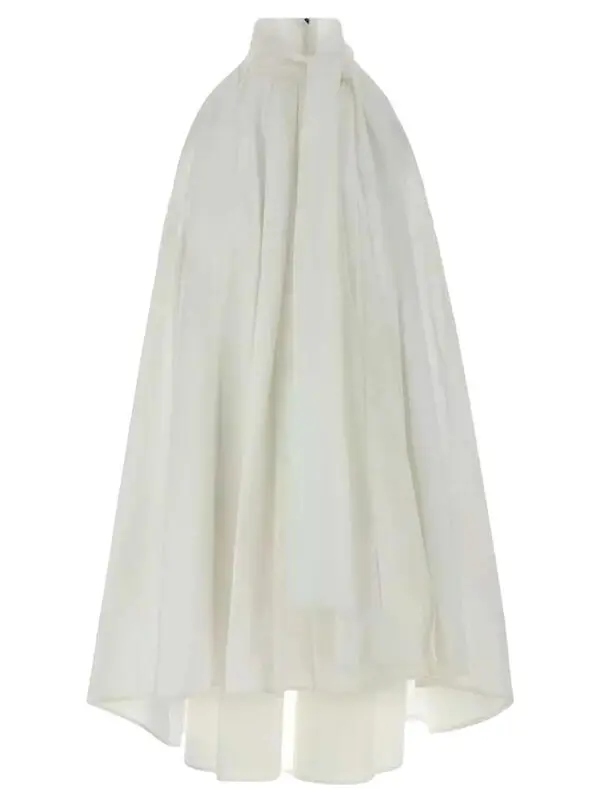 Givenchy Tie-neck Pleated Mini Dress - White