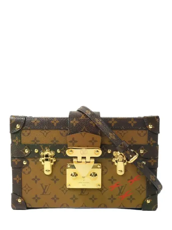 LOUIS VUITTON Petite Malle Monogram Reverse Shoulder Bag - Brown