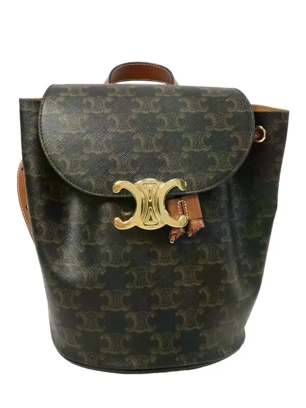 Celine Triomphe Canvas Backpack - Brown