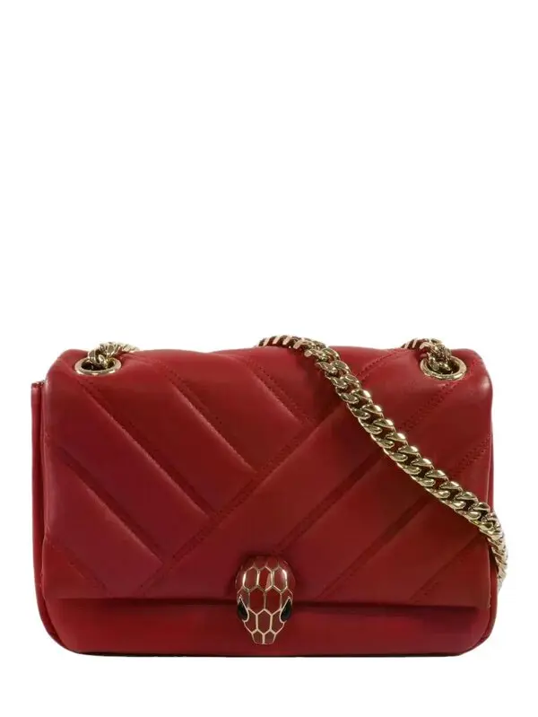 BVLGARI Medium Serpenti Cabochon Shoulder Bag - Red