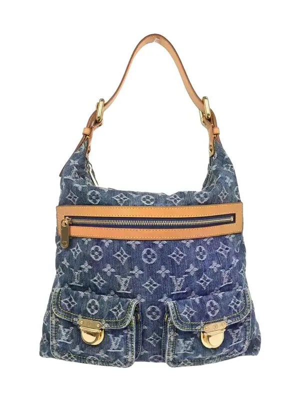 LOUIS VUITTON Monogram Denim Baggy Shoulder Bag - Blue