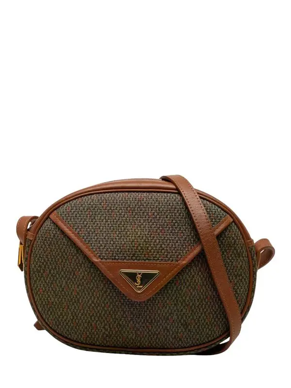 Saint Laurent Coated Canvas Crossbody Bag - Brown