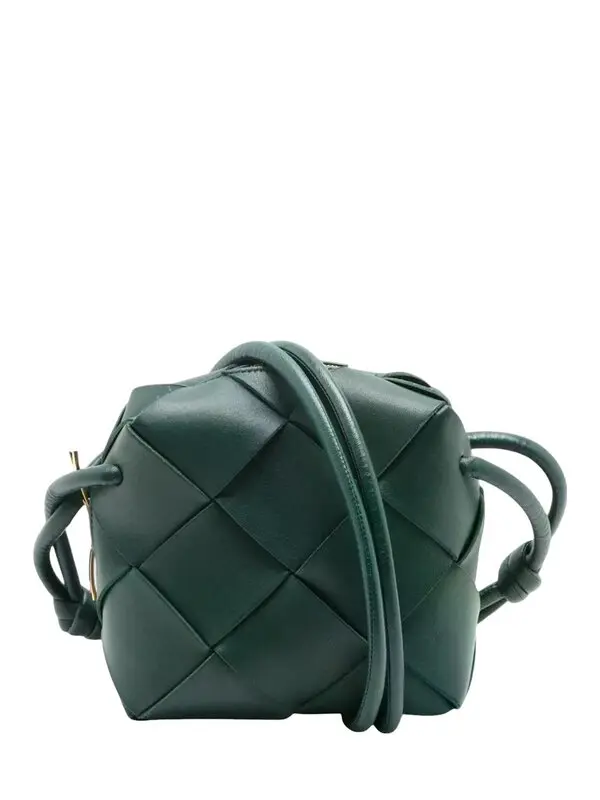 Bottega Veneta Mini Lambskin Intreccio Loop Camera Bag - Green