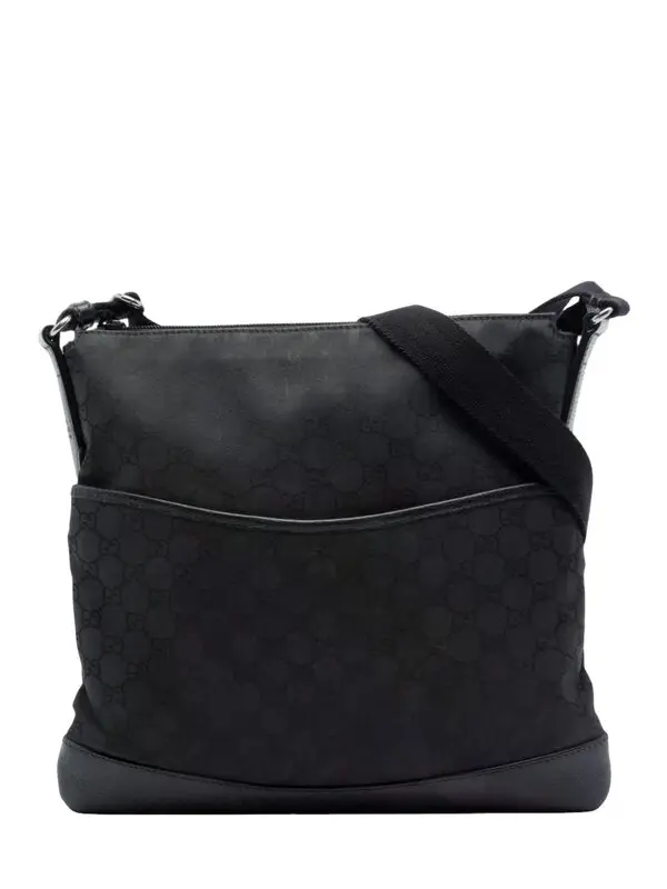 Gucci Gg Nylon Flat Messenger Bag - Black