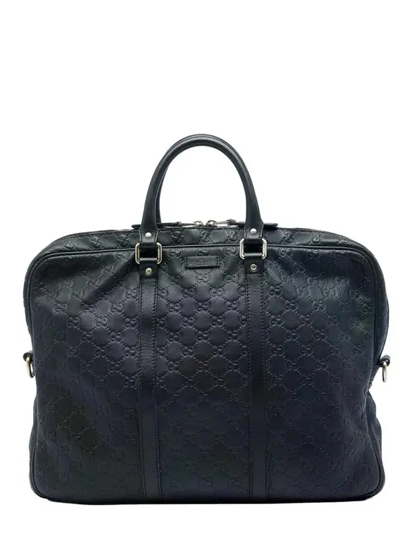 Gucci Embossed Leather Business Bag - Black