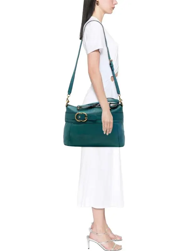 Gucci Medium Calfskin Ride Top Handle Satchel - Blue
