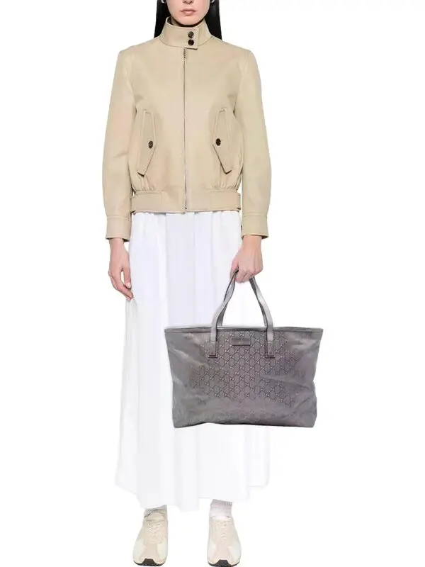 Gucci Large Gg Imprime Tote Bag - Silver