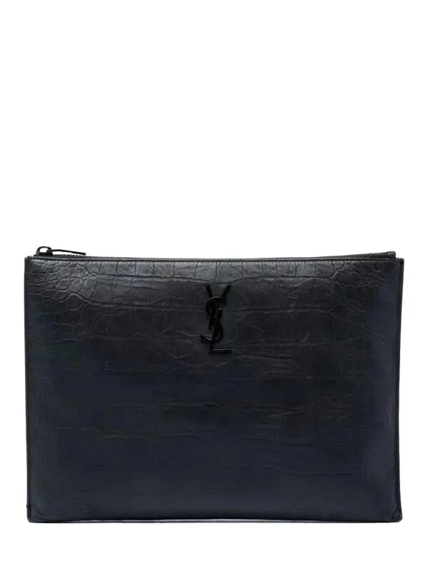 Saint Laurent Monogram Document Holder Clutch Bag - Black