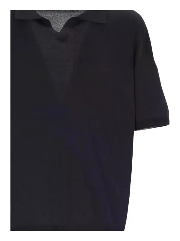 GRAN SASSO Silk Short-sleeve T-shirt - Black