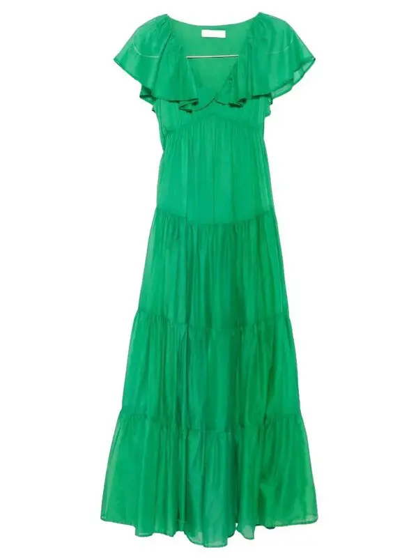KAOS Ruffled Tiered Maxi Dress - Green