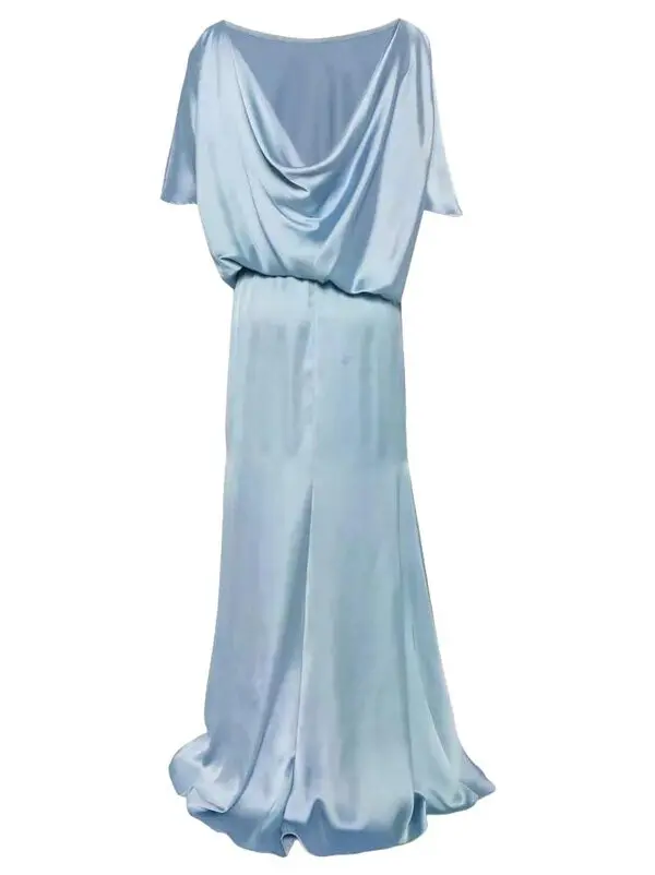 ALESSANDRO LEGORA Alesssandro Legora Satin Maxi Dress With Cowl Back - Blue