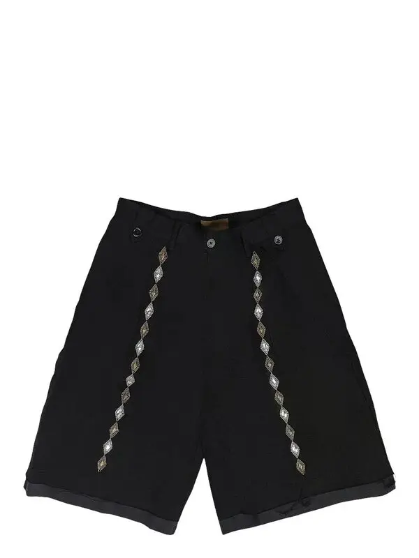 BIRTH OF ROYAL CHILD Gemstone Embellished Tailored Shorts - Black