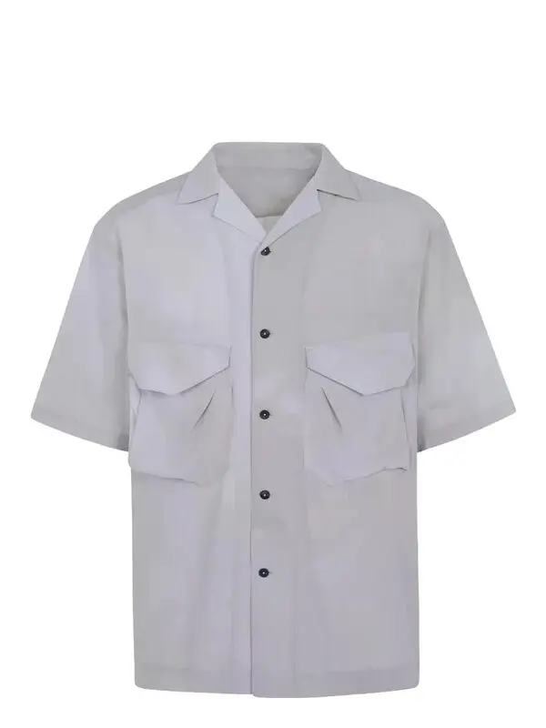 ZIGGY CHEN Short-sleeve Flap-pocket Shirt - Grey