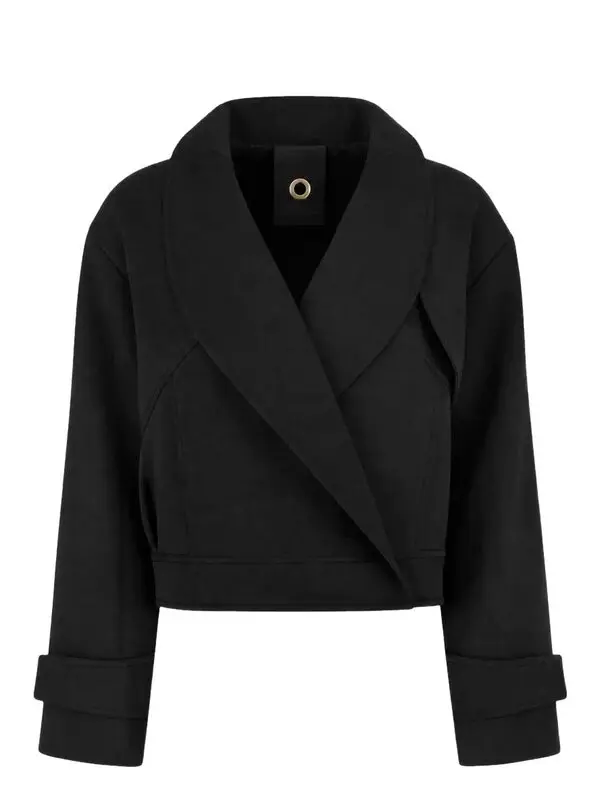 Giorgio Armani Shawl Collar Cropped Jacket - Grey
