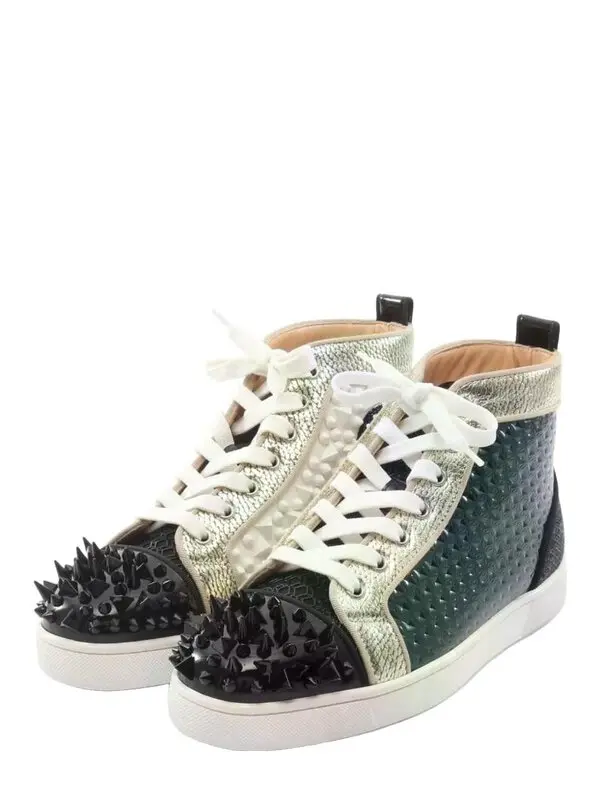 CHRISTIAN LOUBOUTIN High-top Studded Sneakers - Green