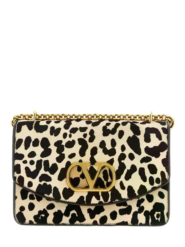 Valentino Garavani Vlogo Signature Leopard-print Shoulder Bag - Neutrals