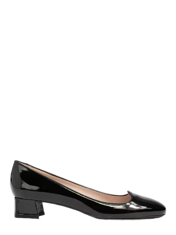 TOD'S Patent Leather Block Heel Pumps - Black