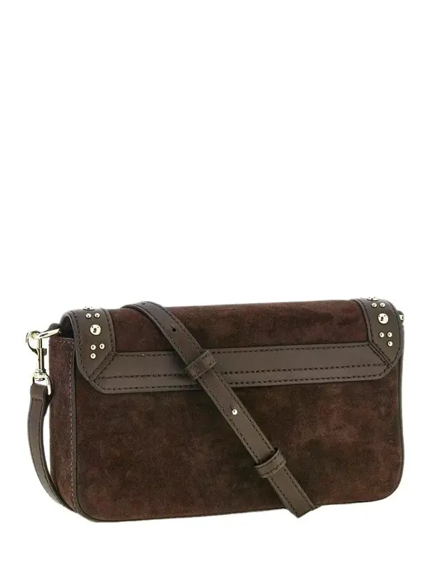 Furla Stud Embellished Suede Tote Bag - Brown