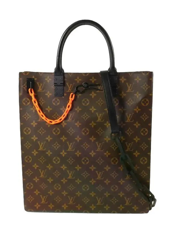 LOUIS VUITTON Sac Plat Monogram Tote Bag - Brown