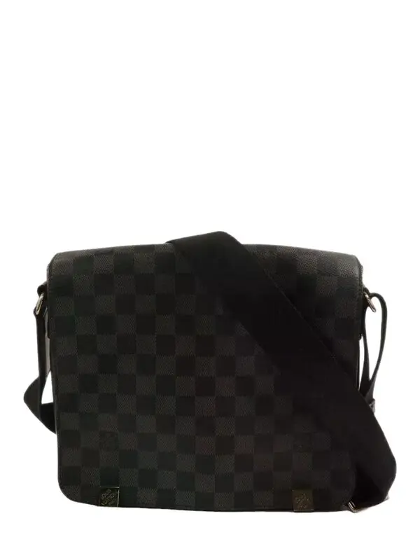 LOUIS VUITTON Damier Graphite Pm District Shoulder Bag - Black