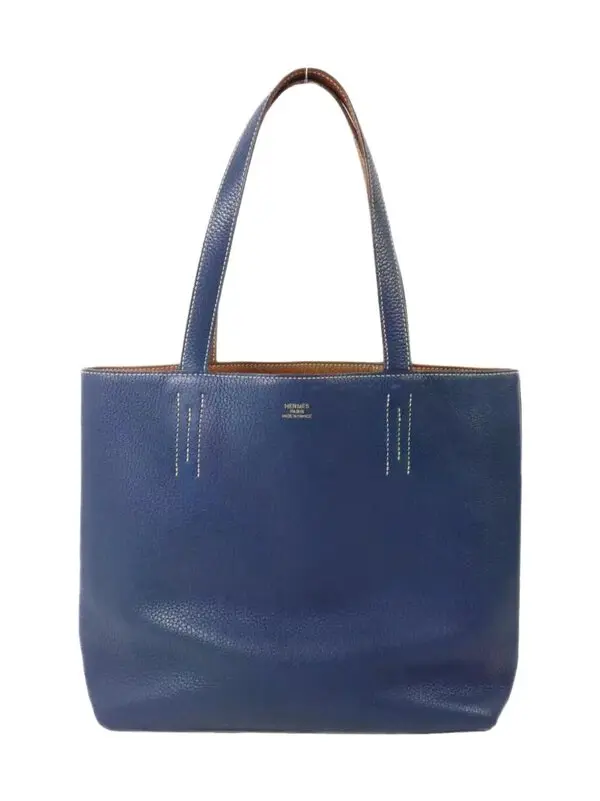 Hermès 2019 Double Sens 28 Leather Tote Bag - Blue