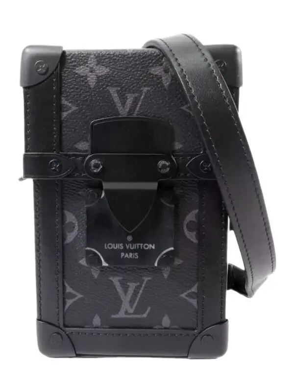 LOUIS VUITTON Monogram Eclipse Vertical Trunk Shoulder Bag - Black