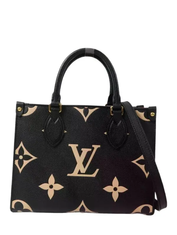 LOUIS VUITTON Monogram Empreinte On The Go Pm Tote Bag - Black