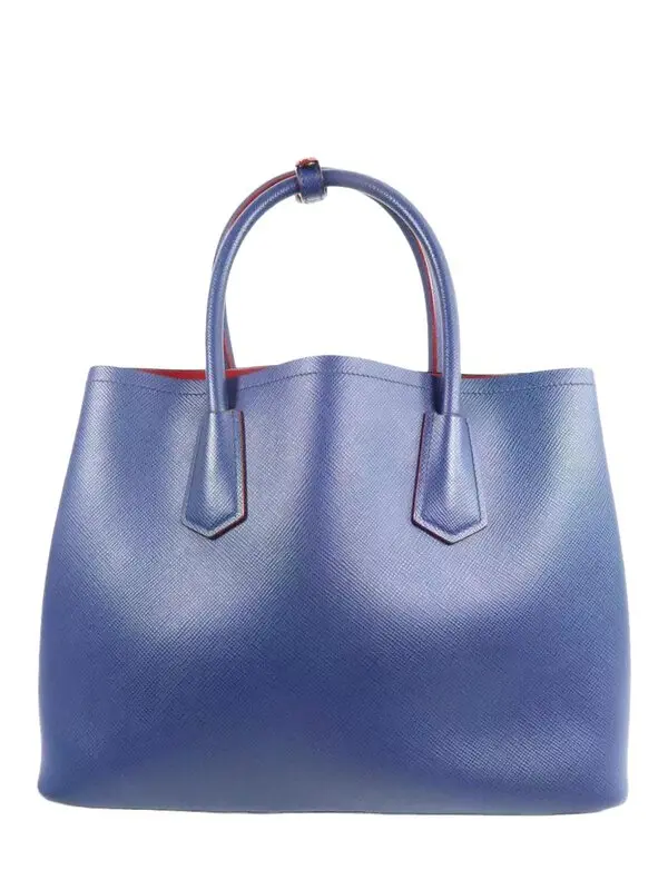 Prada Saffiano Leather Tote Bag - Blue