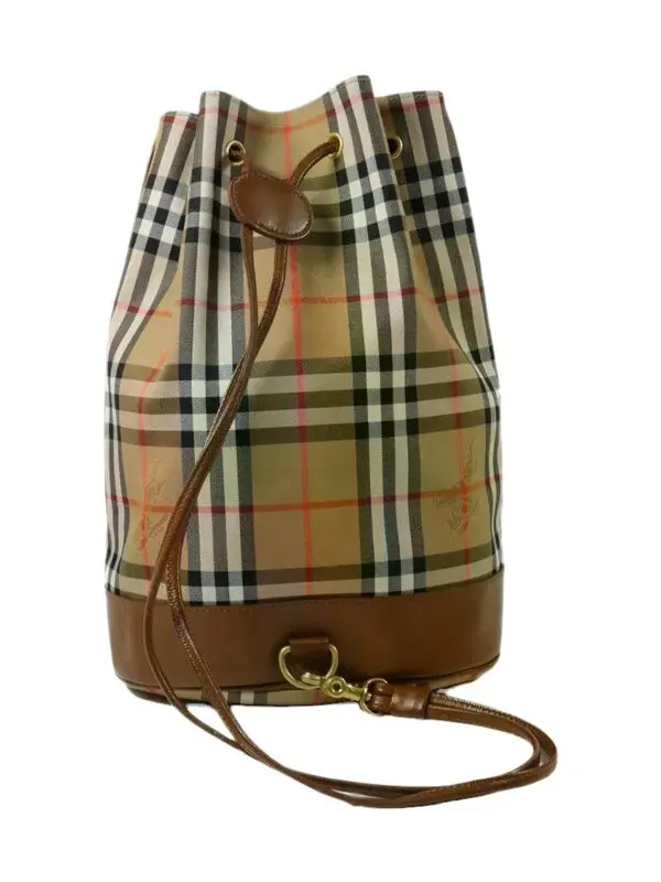 Burberry Haymarket Check Canvas And Leather Trim Backpack - Neutrals