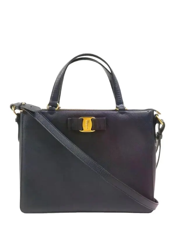 FERRAGAMO Vara Bow Shoulder Bag - Blue