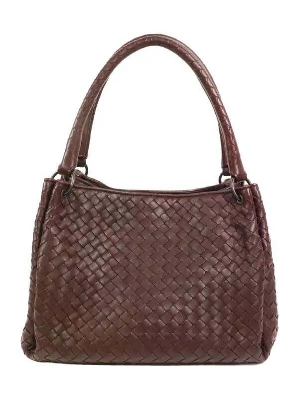 Bottega Veneta Intrecciato Leather Handbag - Red