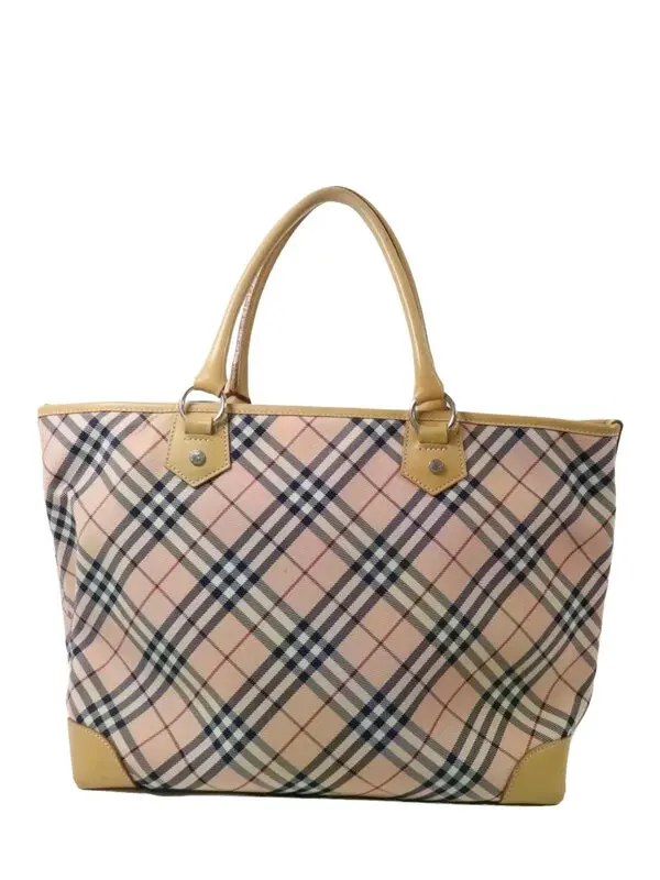 Burberry Check-pattern Canvas Tote Bag - Pink
