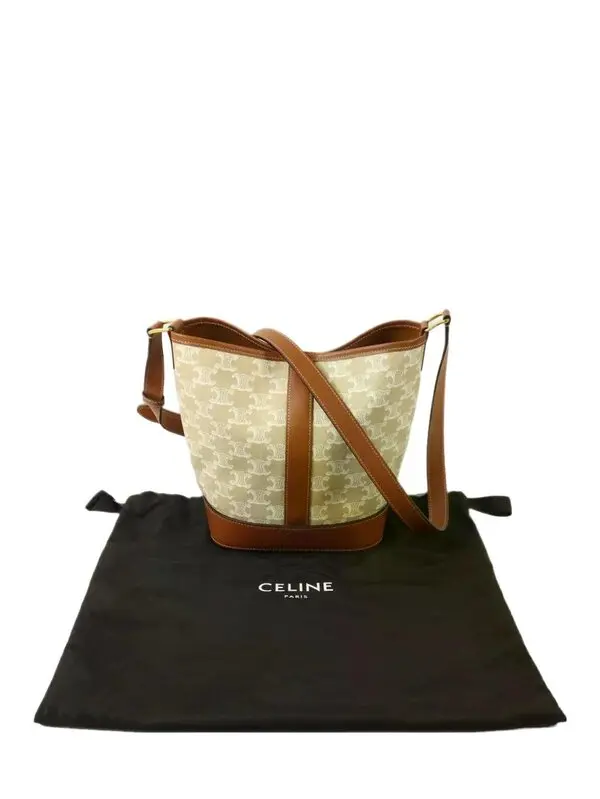 Celine Triomphe Canvas Bucket Bag - Neutrals
