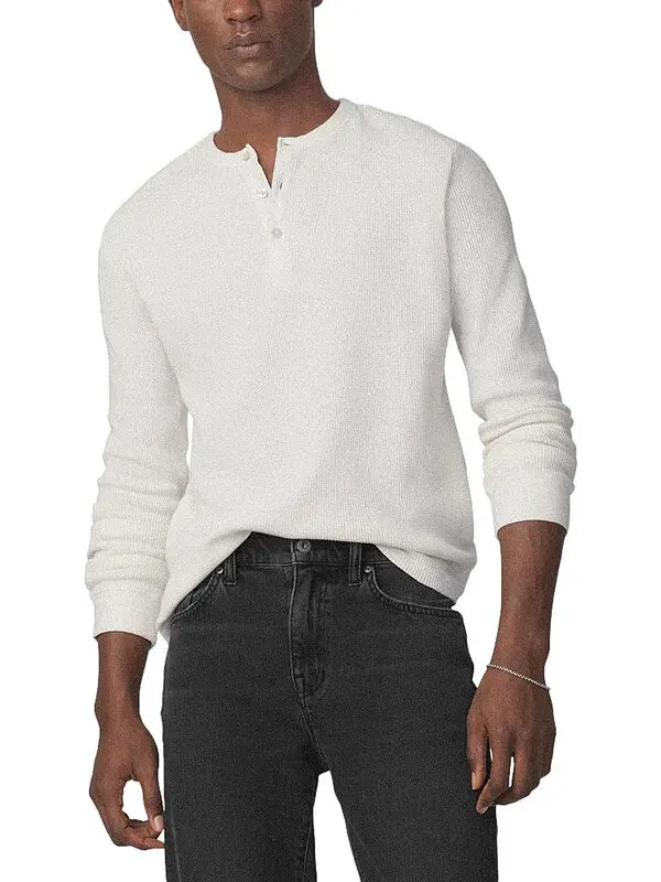 Joe's Jeans Henley Waffle Shirt - Ecru