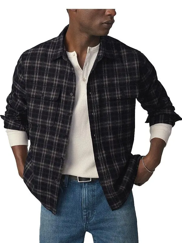 Joe's Jeans Double Pocket Plaid Shirt - Navy Multi