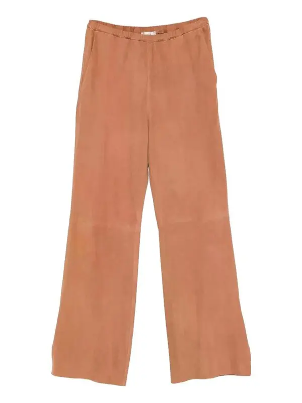 FORTE_FORTE Split-cuff Leather Trousers - Neutrals