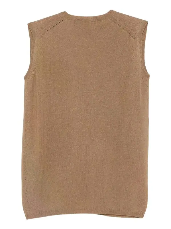 LANVIN 2004 Pointelle Knit Vest - Neutrals