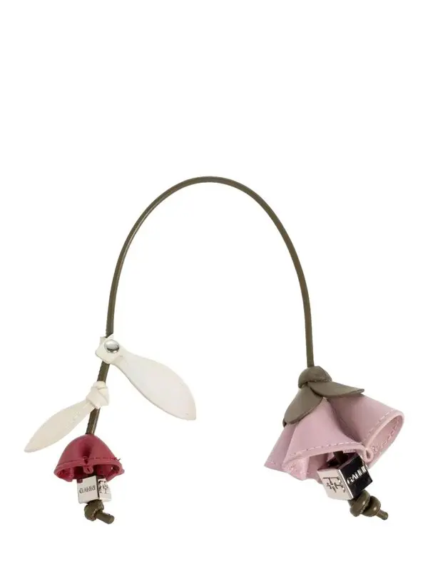 GANNI Floral Motif Bag Charm - Pink