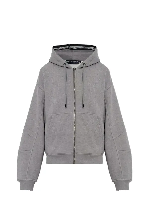 Dolce & Gabbana Cotton Zip-up Hoodie - Grey