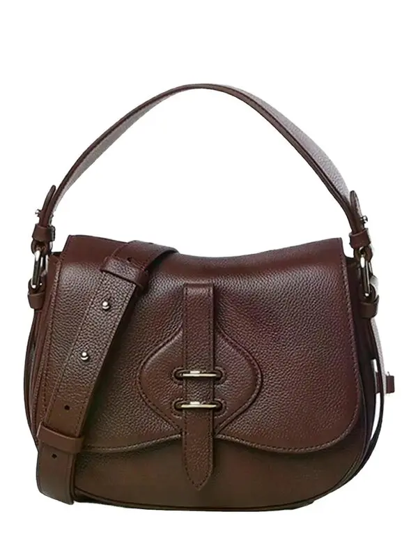 COCCINELLE Grained Leather Tote Bag - Brown