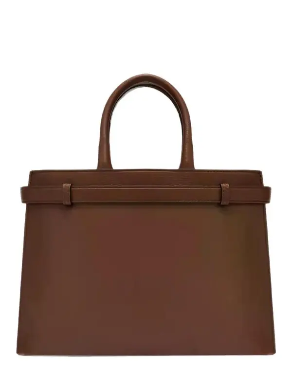 LANCEL Faubourg Stud-embellished Leather Tote Bag - Brown