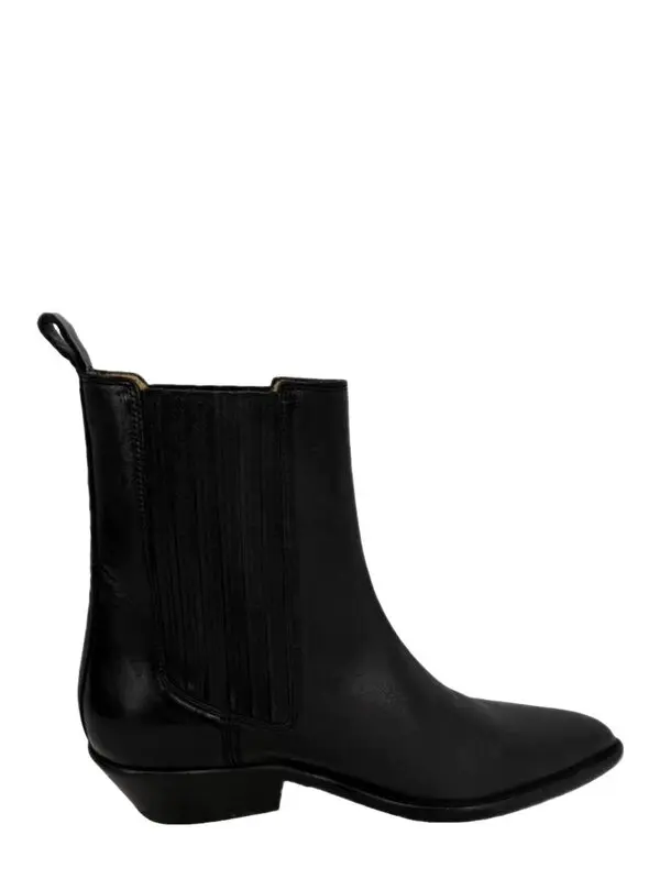 ISABEL MARANT VINTAGE Delena Leather Ankle Boots - Black