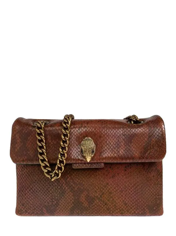Kurt Geiger Kensington Snake-print Leather Shoulder Bag - Brown