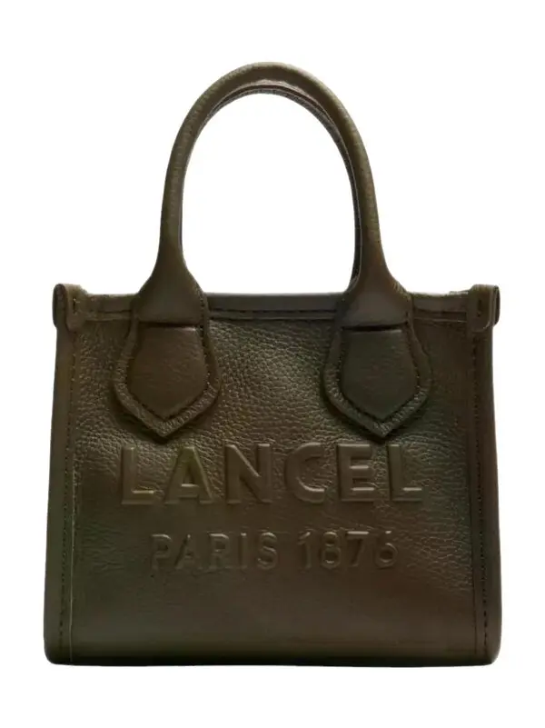 LANCEL Logo-embossed Grained Leather Tote Bag - Green