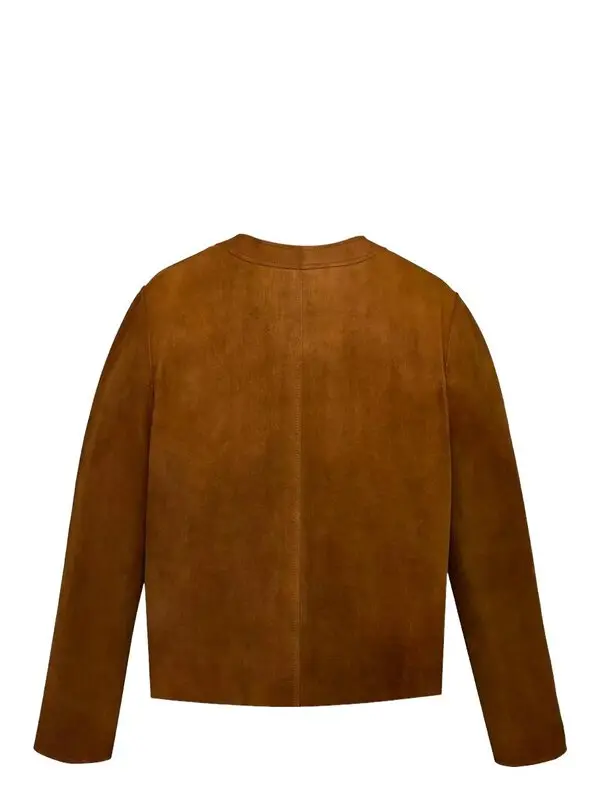 Saint Laurent Suede Lambskin Short Jacket - Brown