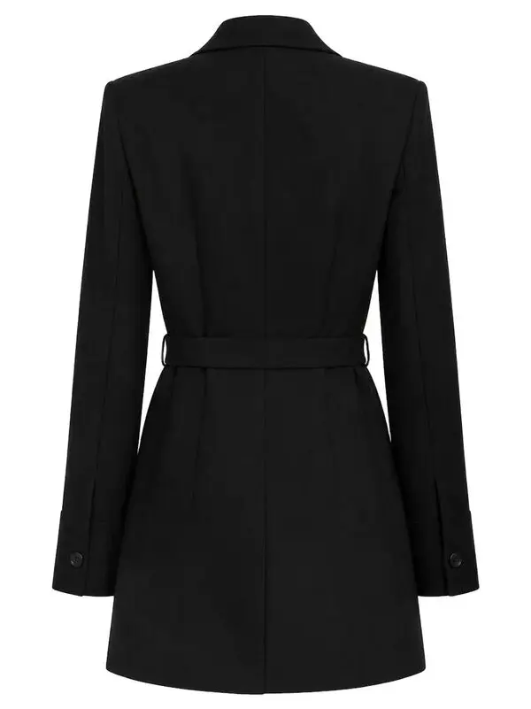 Wardrobe.NYC Single-breasted Shirt Midi Dress With Belted Waist - Black
