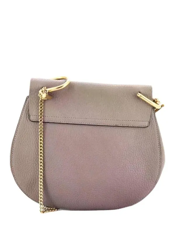 Chloé Drew Leather Small Crossbody Bag - Grey