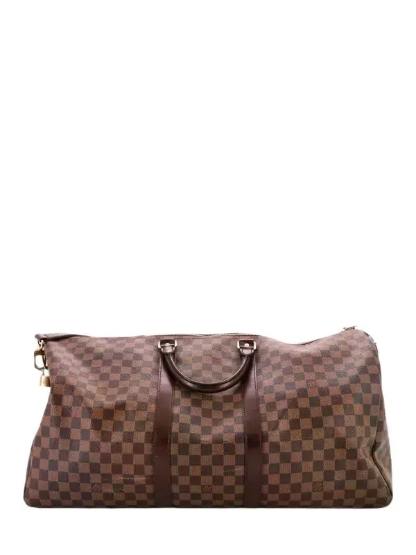 LOUIS VUITTON Keepall Bandouliere Damier 55 Travel Bag - Brown
